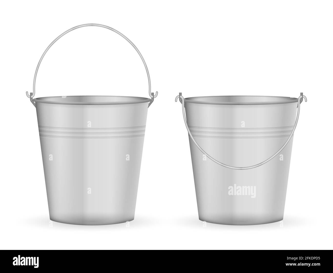 Metal bucket set on a white background. Vector illustration Stock Photo ...