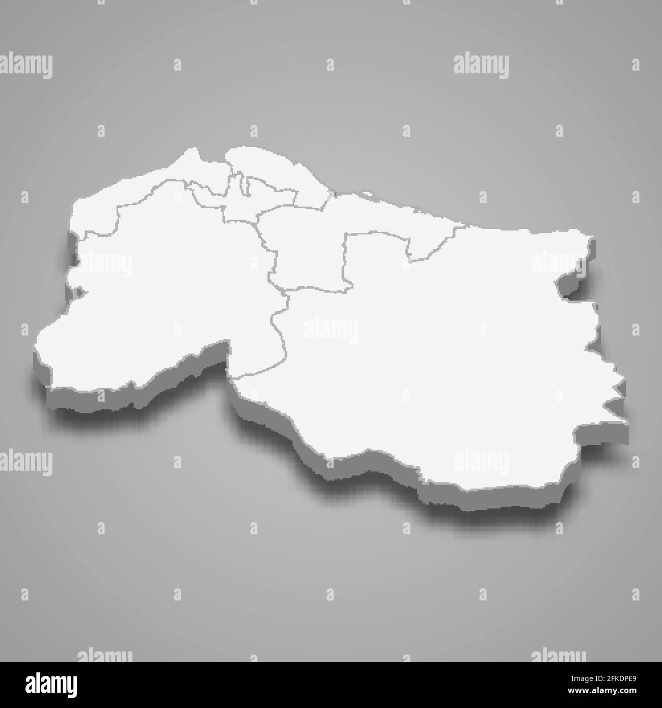 3d isometric map of Inverclyde is a region of Scotland, vector ...