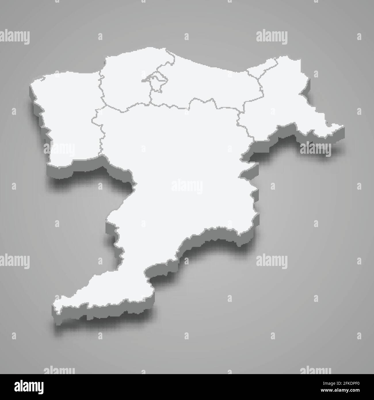 3d isometric map of Moray is a region of Scotland, vector illustration ...