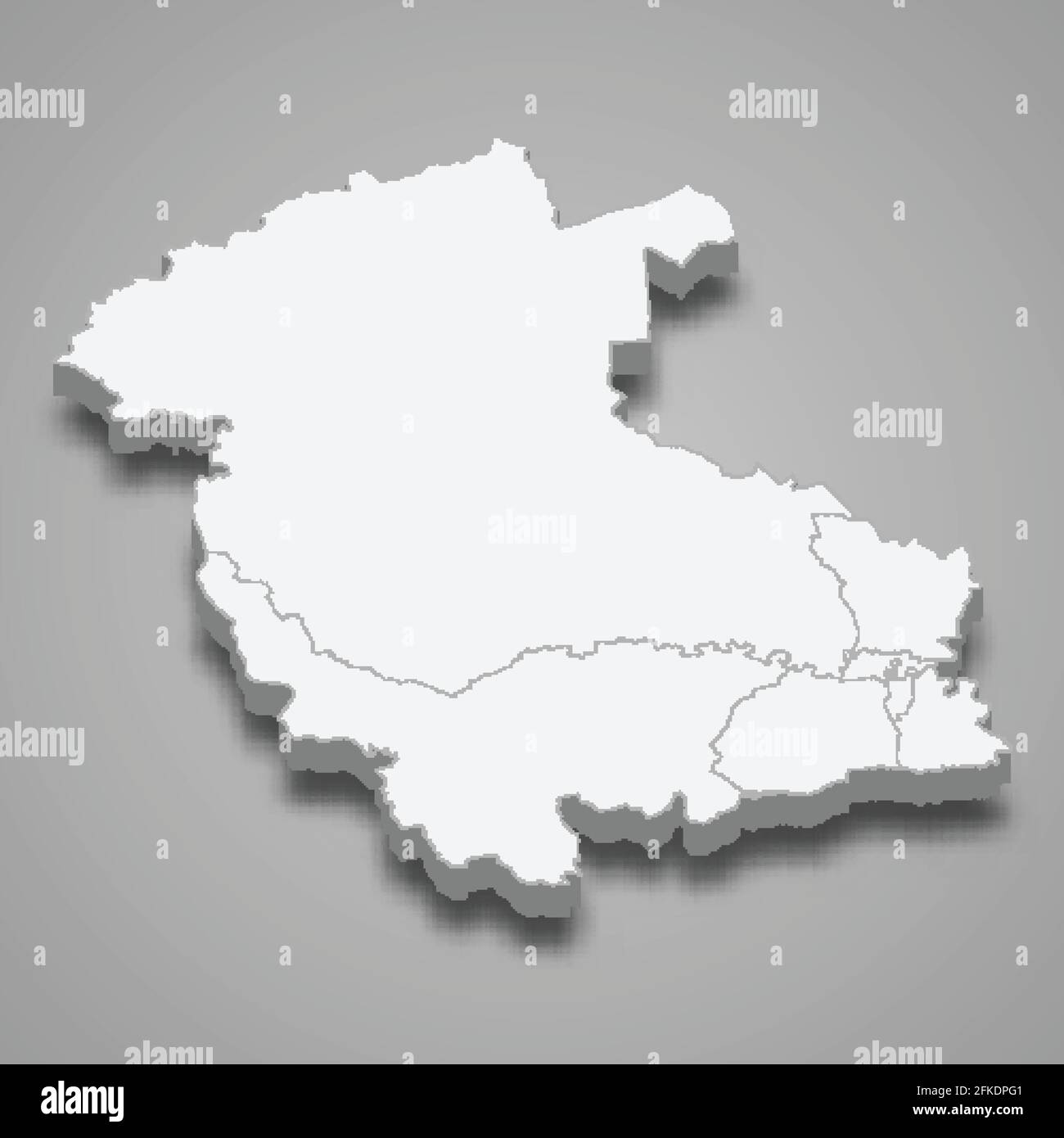 3d isometric map of Stirling is a region of Scotland, vector ...