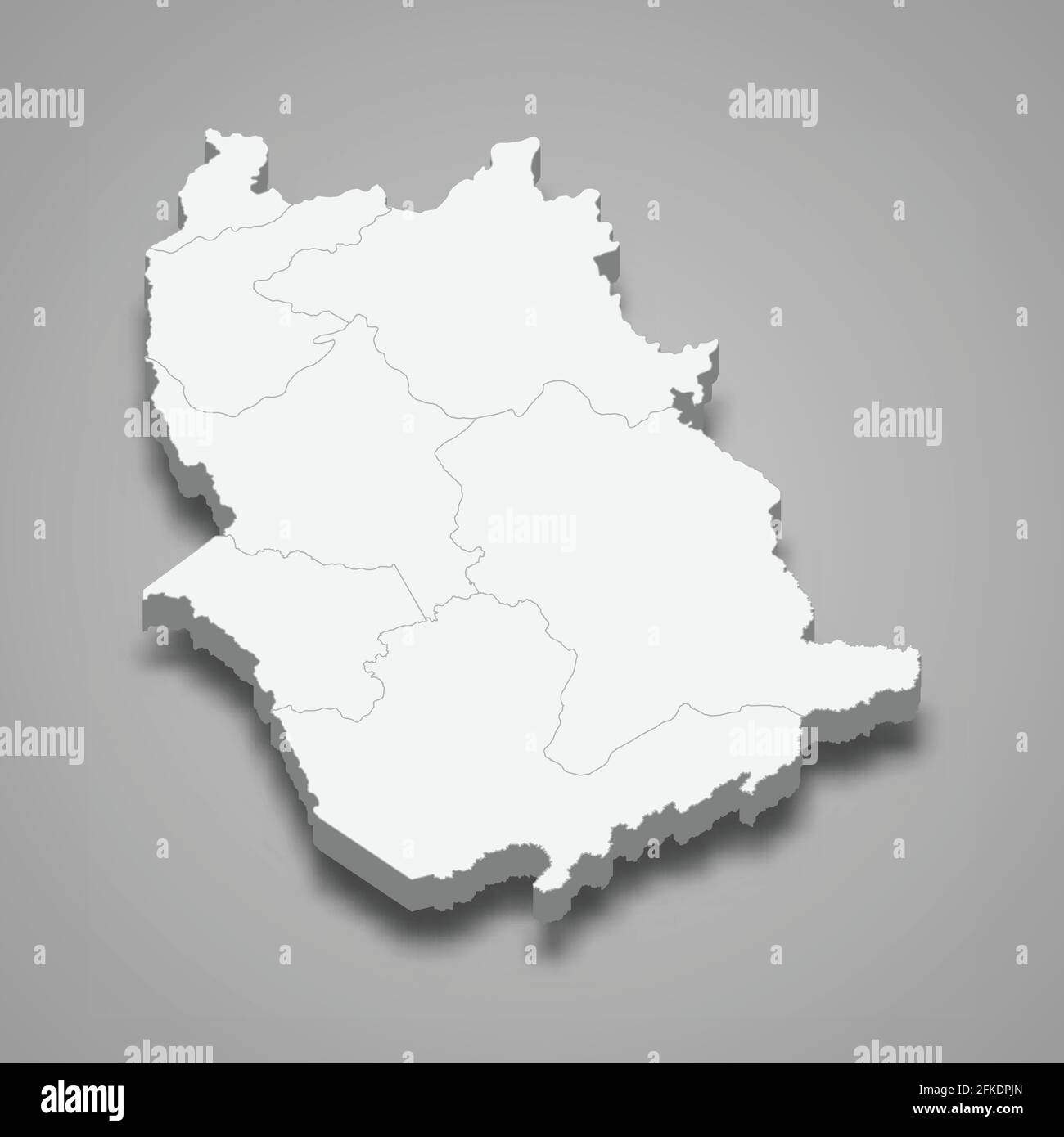 3d isometric map of Amazonas is a state of Venezuela, vector ...