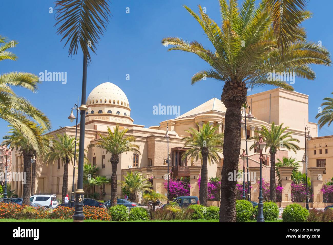 Royal Theatre Building, sunlit, Marrakech, Morocco Stock Photo - Alamy