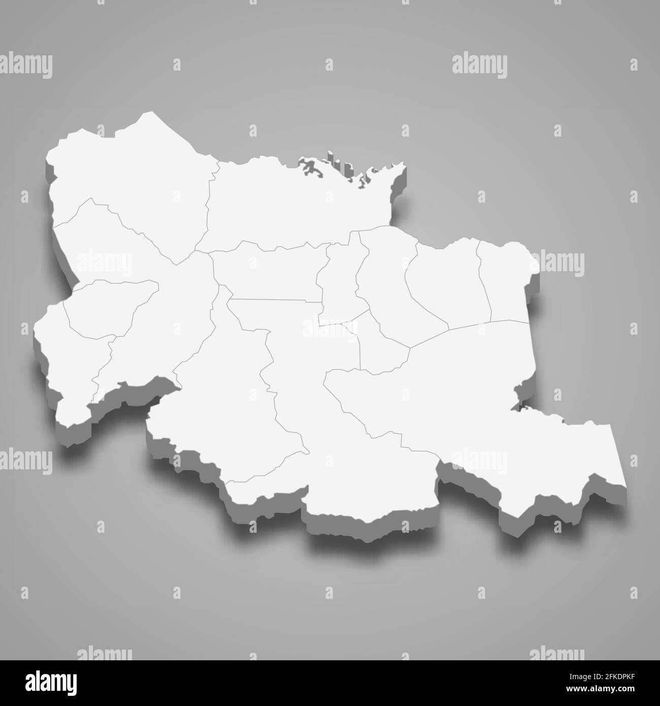 3d isometric map of Carabobo is a state of Venezuela, vector ...