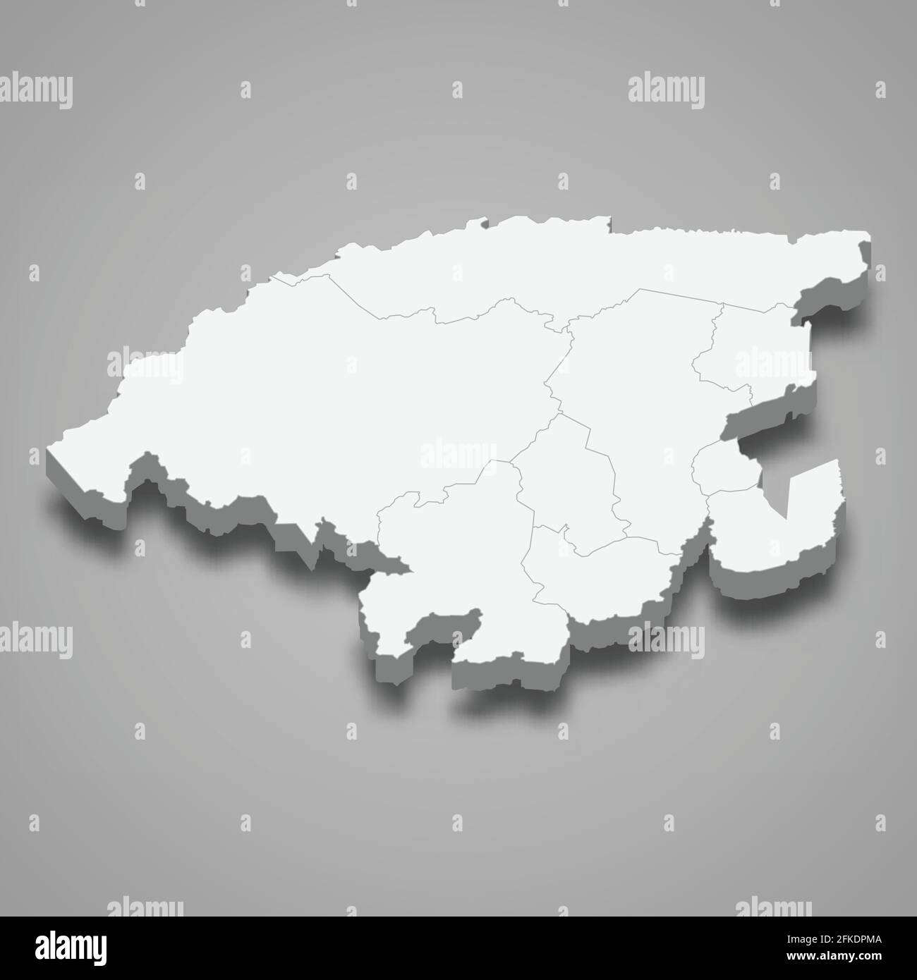 3d isometric map of Lara is a state of Venezuela, vector illustration ...