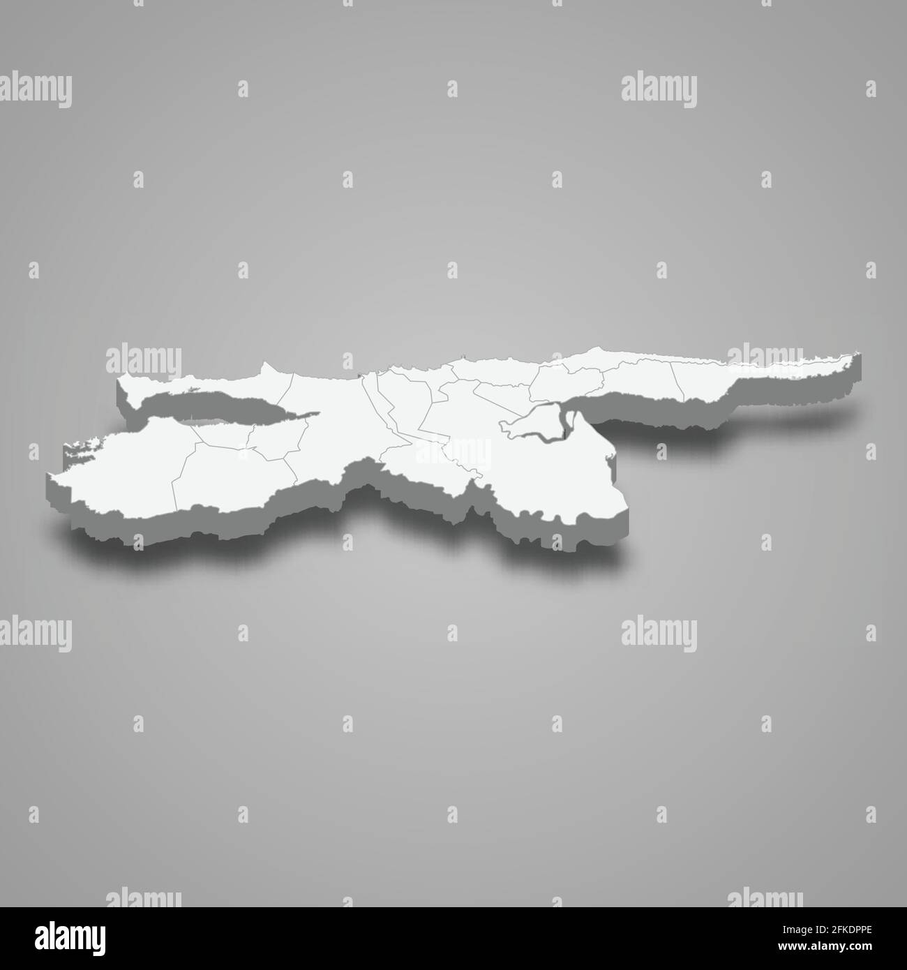 3d isometric map of Sucre is a state of Venezuela, vector illustration ...