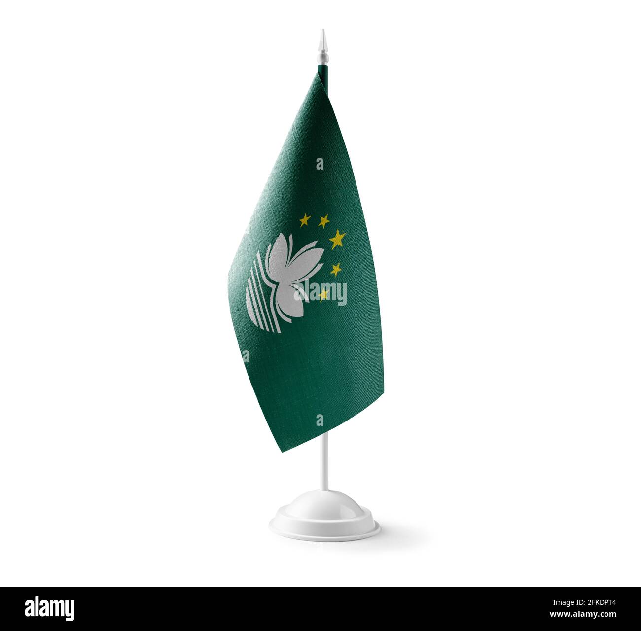 Small national flag of the Macao on a white background Stock Photo - Alamy