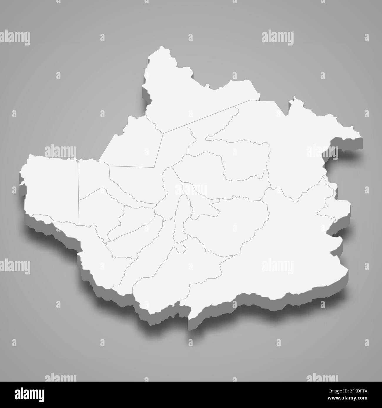 3d isometric map of Trujillo is a state of Venezuela, vector ...