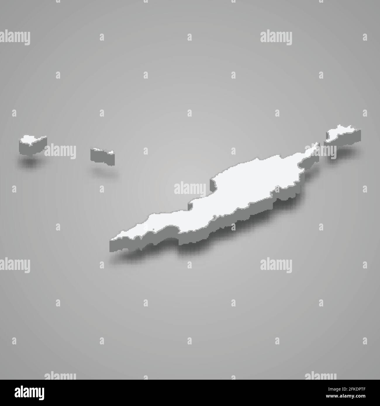 3d isometric map of Anguilla, isolated with shadow vector illustration ...