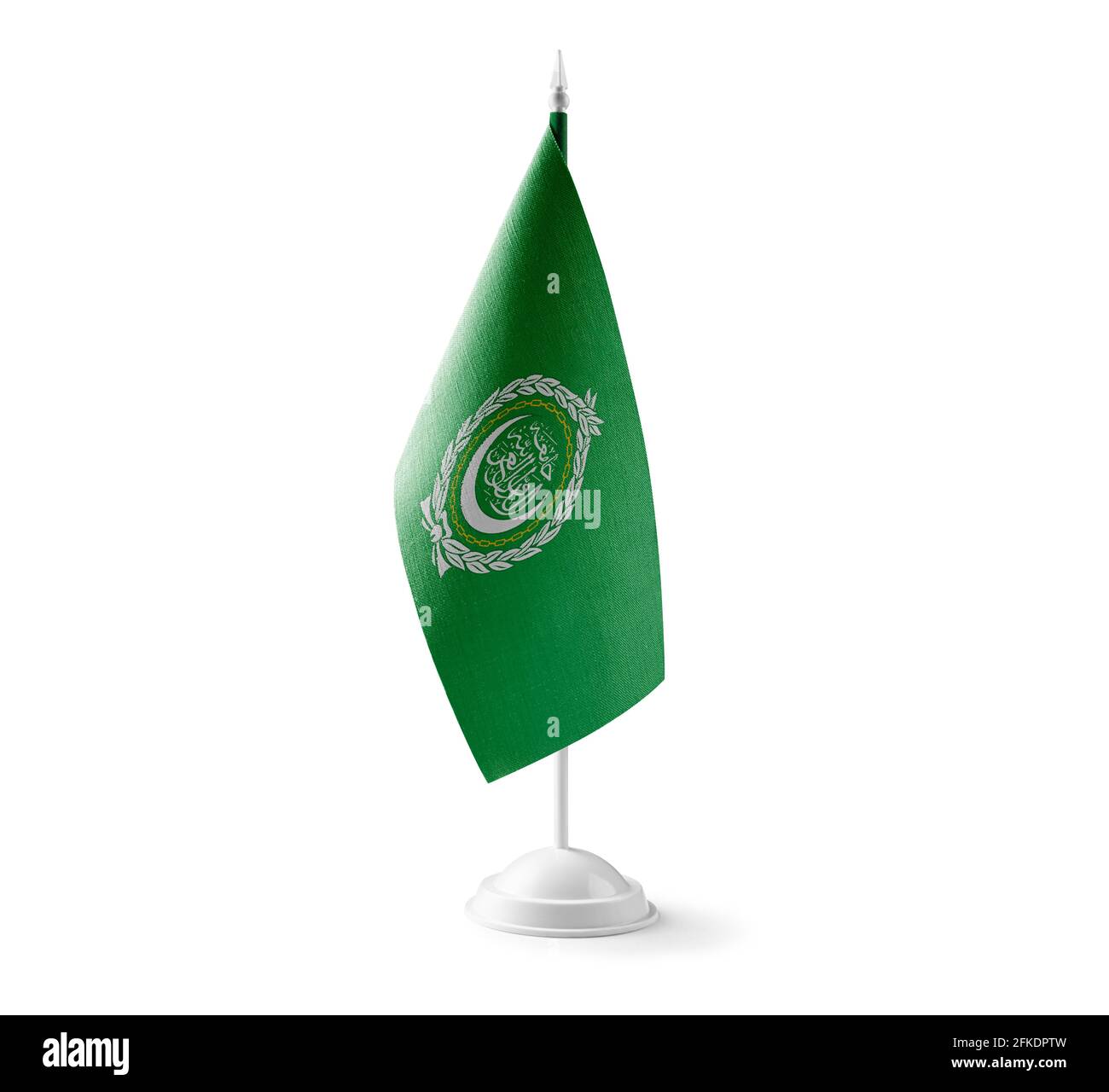 Small national flag of the Arab League on a white background Stock ...