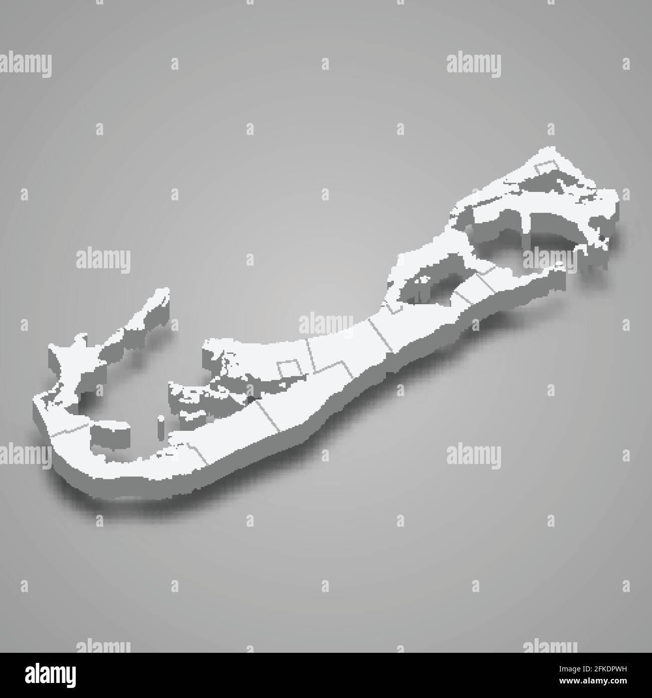 3d isometric map of Bermuda, isolated with shadow vector illustration ...