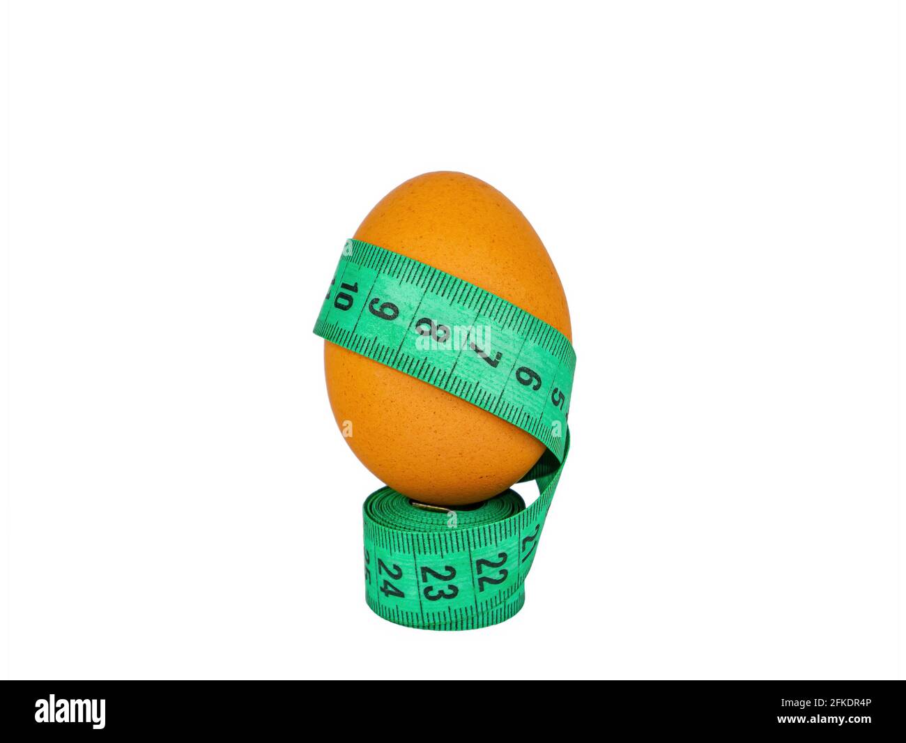 Measure the size of a chicken egg with a meter. Chicken eggs. Measuring ...