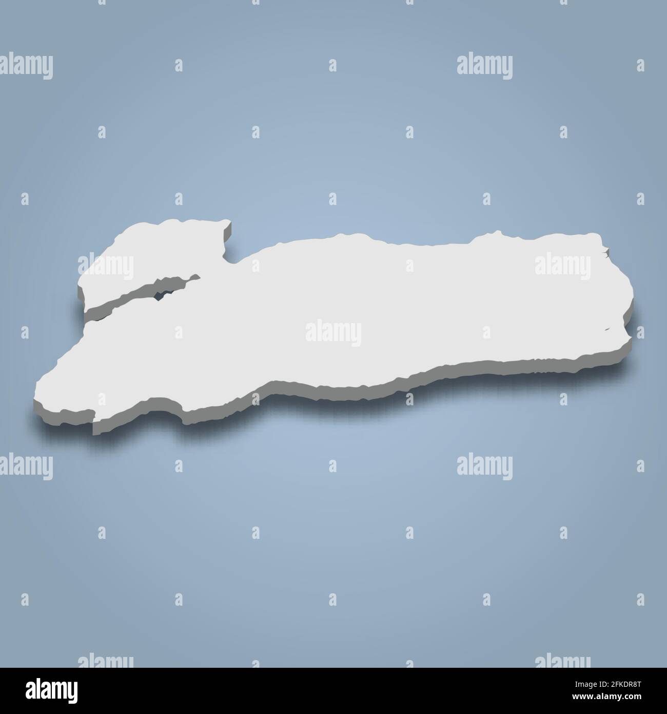 3d isometric map of Alor is an island in Indonesia, isolated vector ...