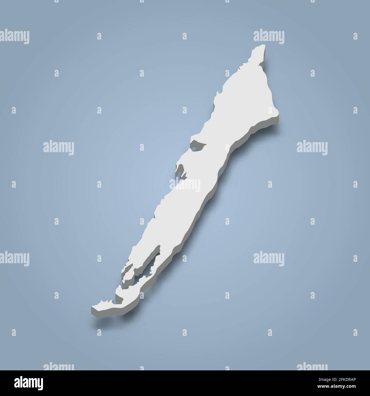 3d isometric map of Ambergris Caye is an island in Belize, isolated ...