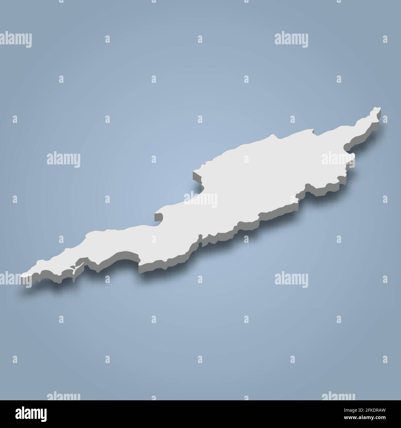 3d isometric map of Anguilla is an island in Caribbean, isolated vector ...