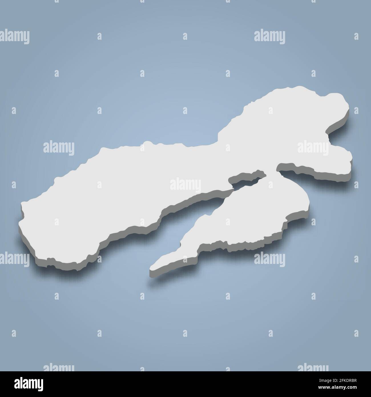 3d isometric map of Ambon is an island in Indonesia, isolated vector ...