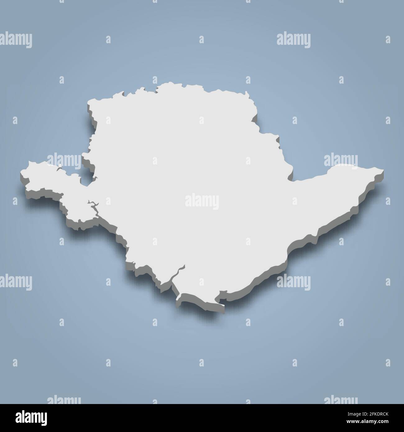 3d isometric map of Anglesey is an island in United Kingdom, isolated ...