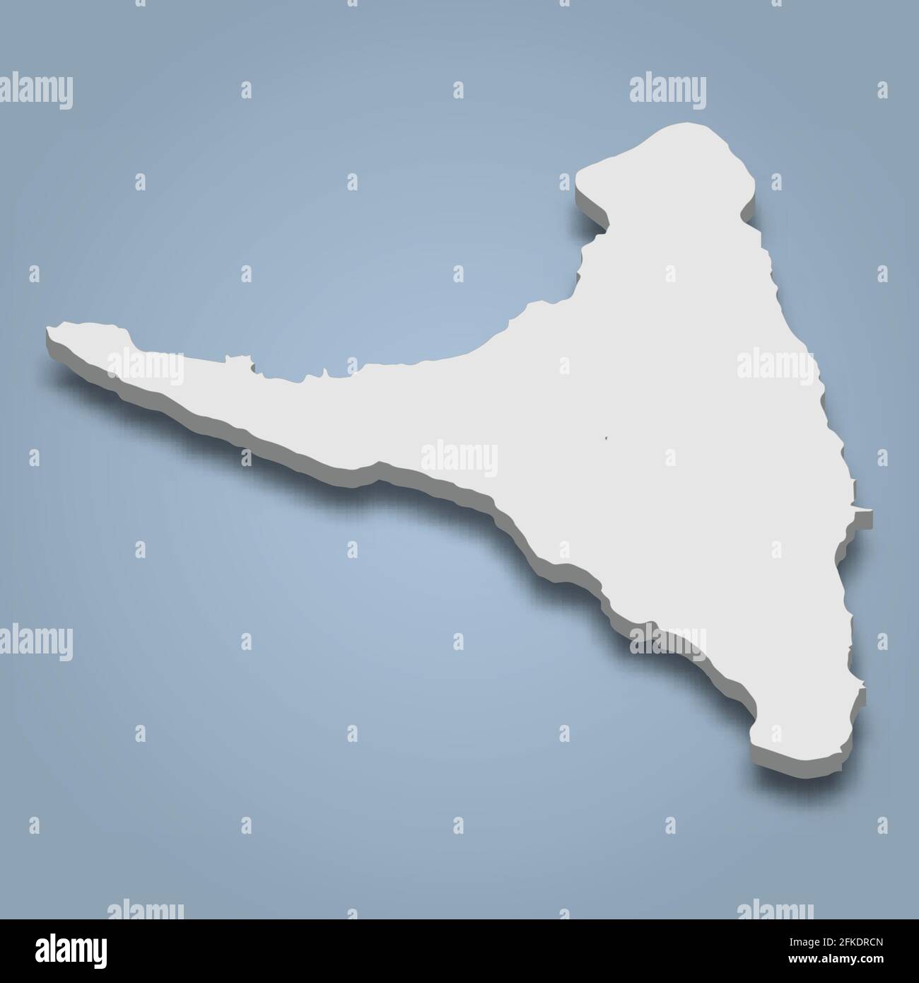 3d isometric map of Anjouan is an island in Comoros, isolated vector ...