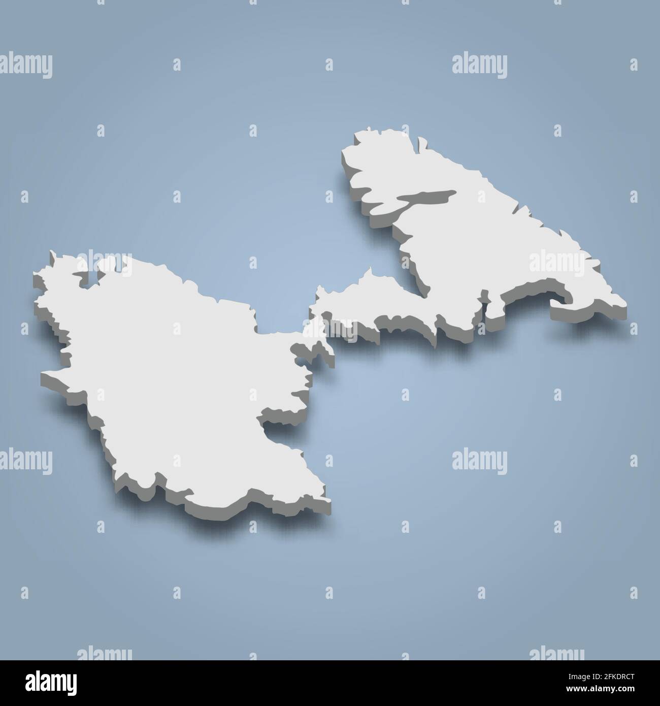 3d isometric map of Astypalea is an island in Dodecanese archipelago ...