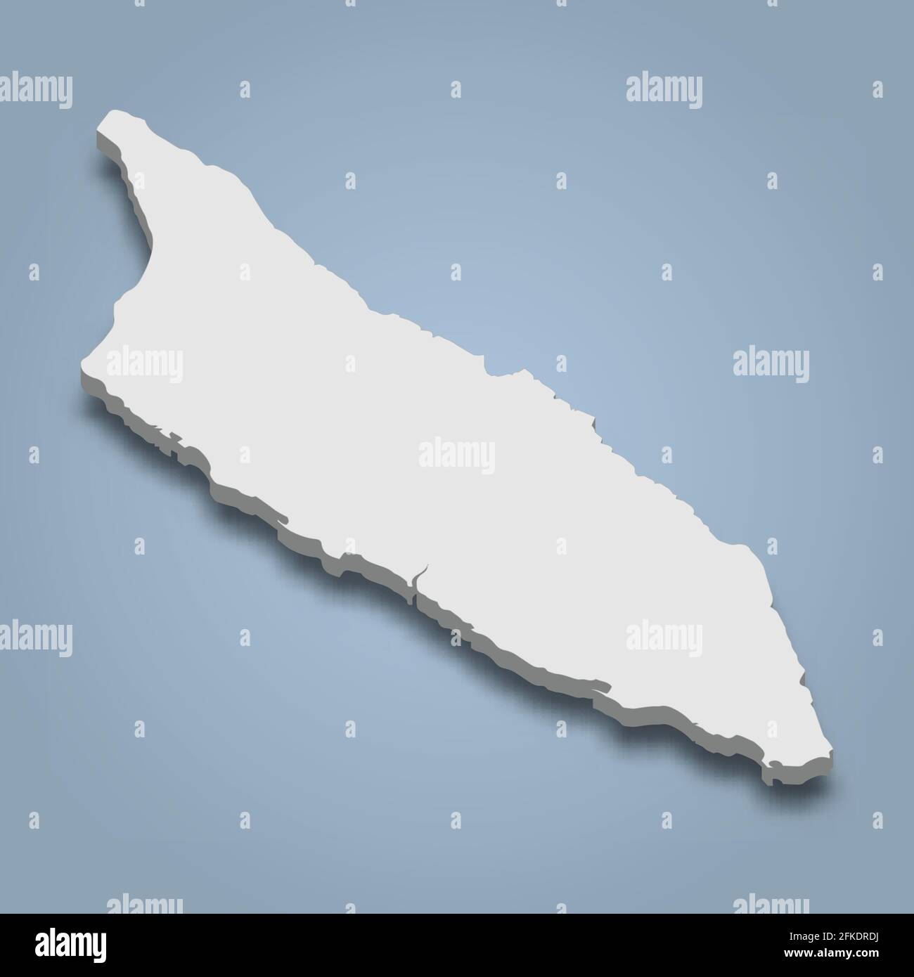 3d isometric map of Aruba is an island in Caribbean, isolated vector ...