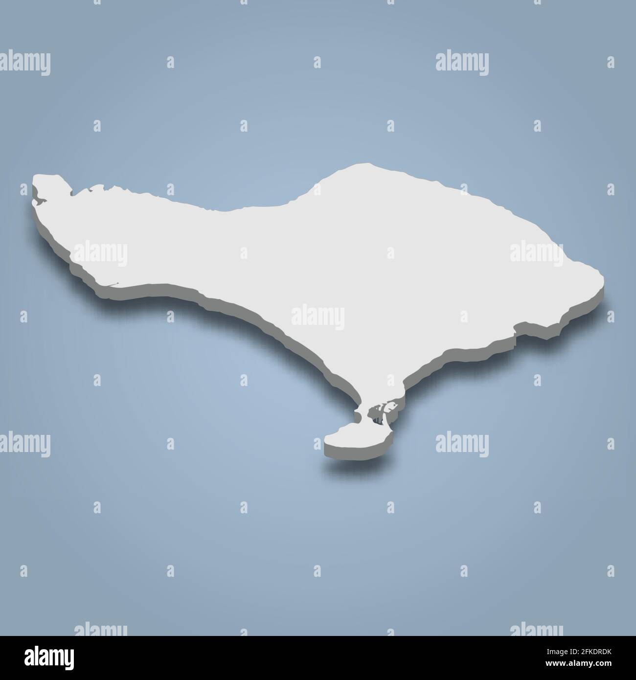 3d isometric map of Bali is an island in Indonesia, isolated vector ...