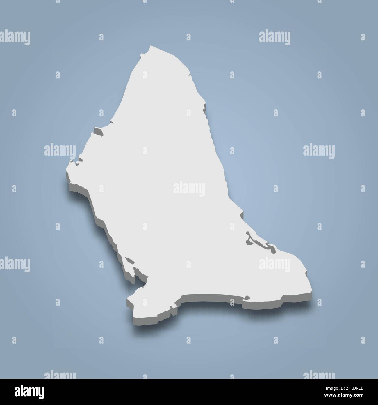 3d isometric map of Bantayan is an island in Philippines, isolated ...