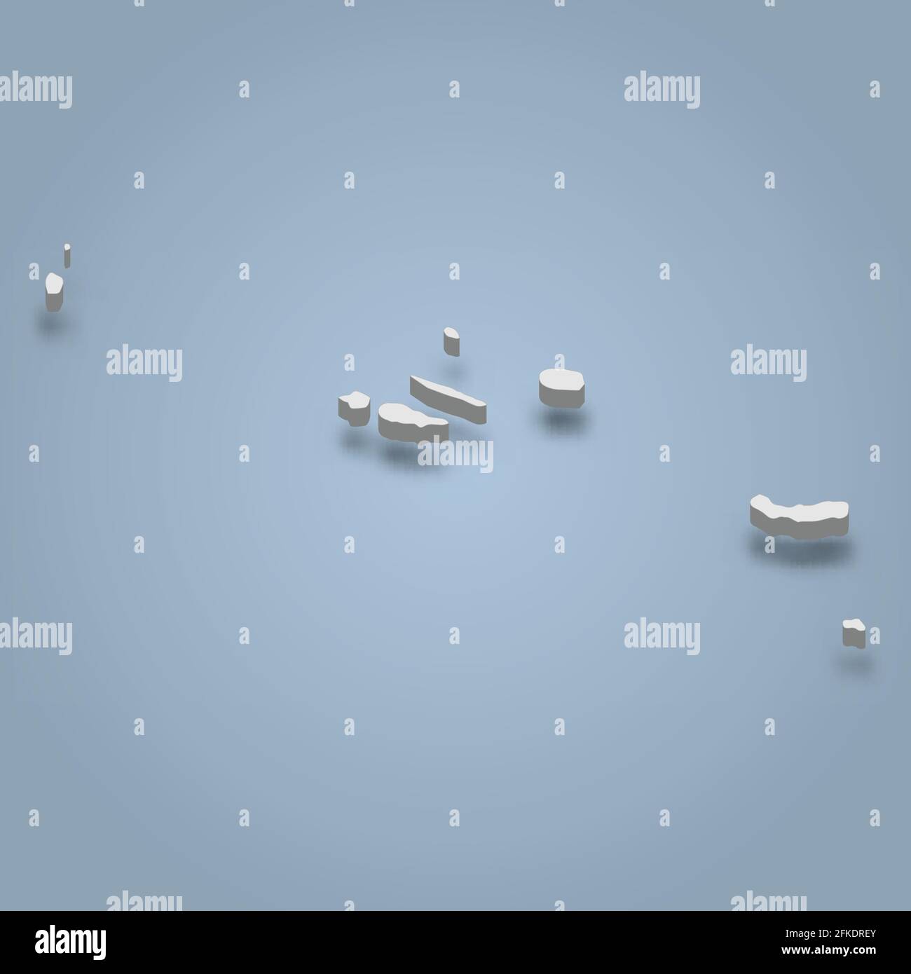 3d isometric map of Azores is an island in Portugal, isolaated vector ...