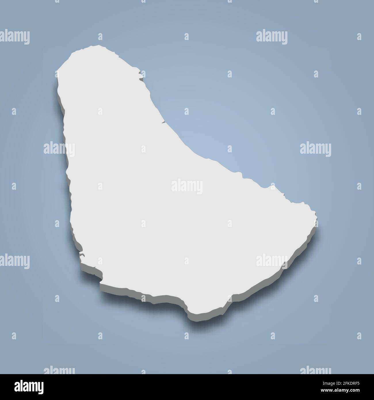 3d isometric map of Barbados is an island in Caribbean, isolated vector ...