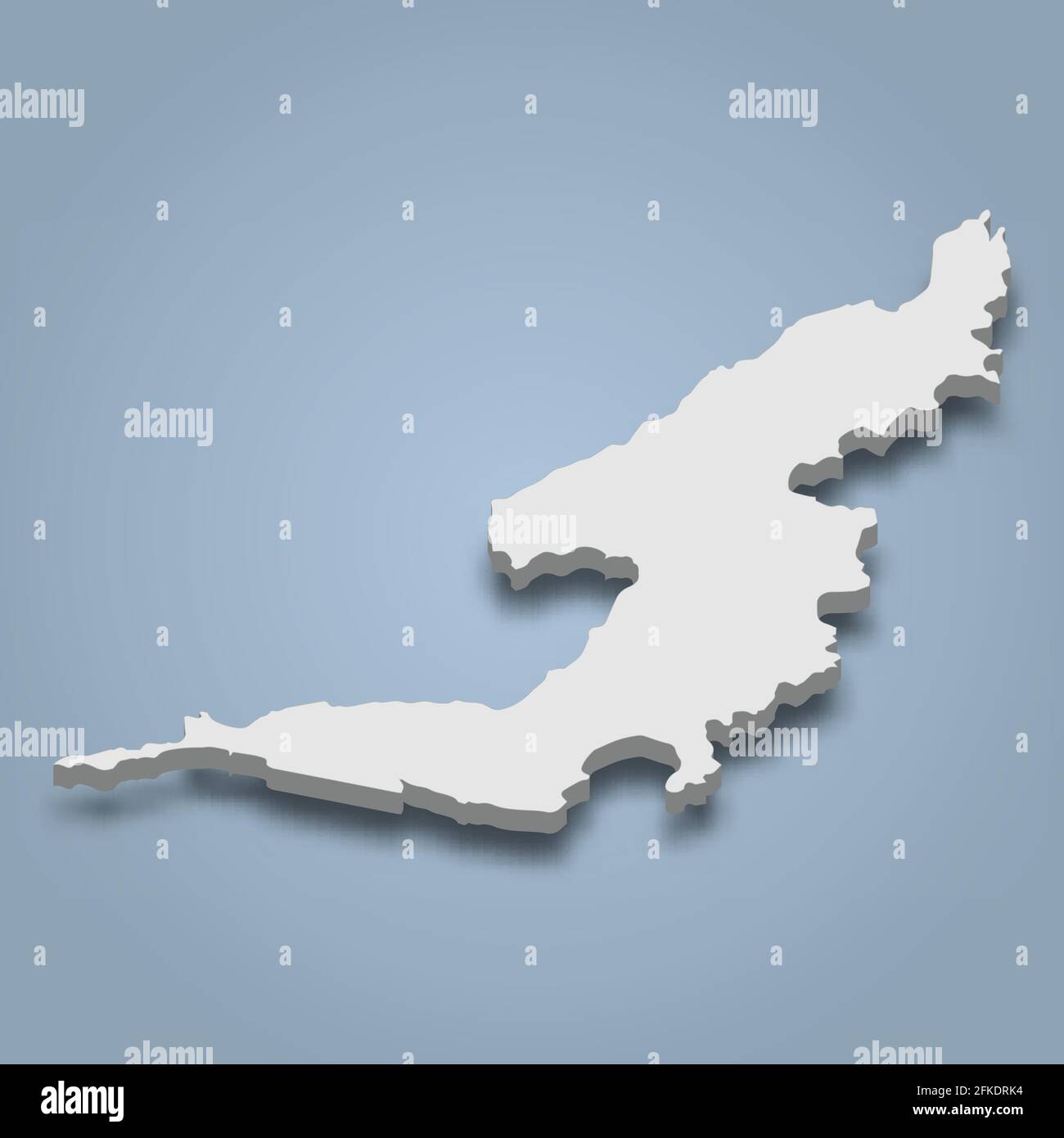 3d isometric map of Bequia is an island in Grenadines, isolated vector ...