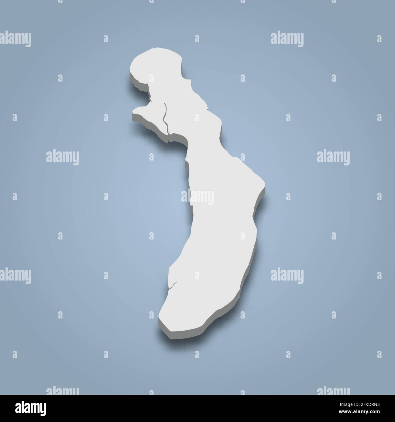 3d isometric map of Bhola Island is an island in Bangladesh, isolated ...