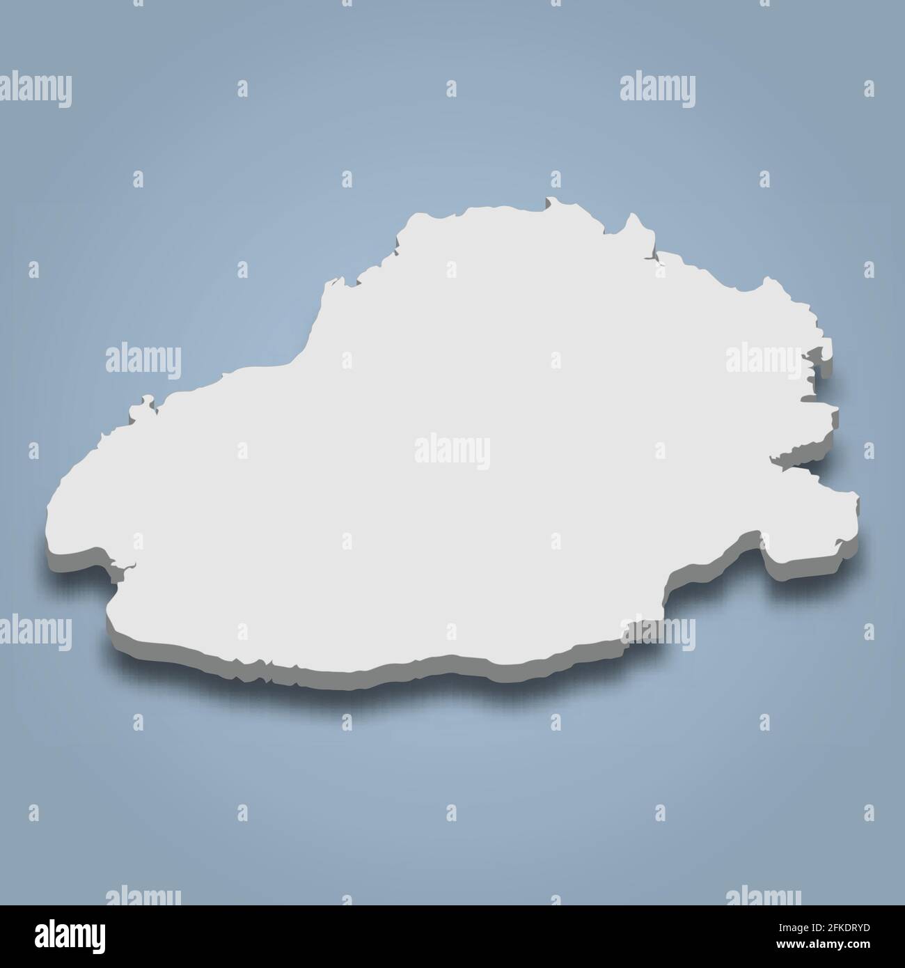 3d isometric map of Bohol is an island in Philippines, isolated vector ...