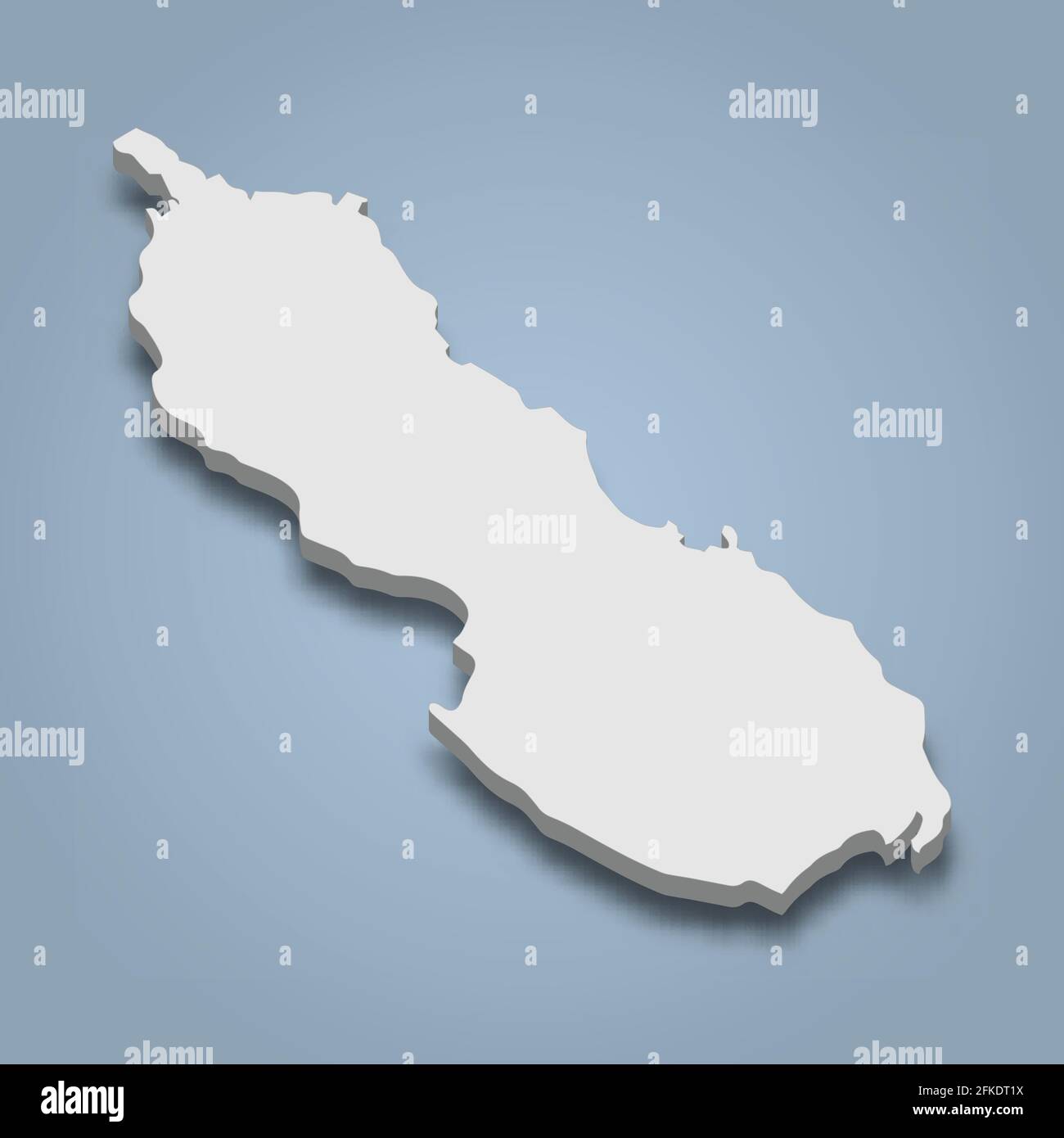 3d Isometric Map Of Bougainville Is An Island In Papua New Guinea
