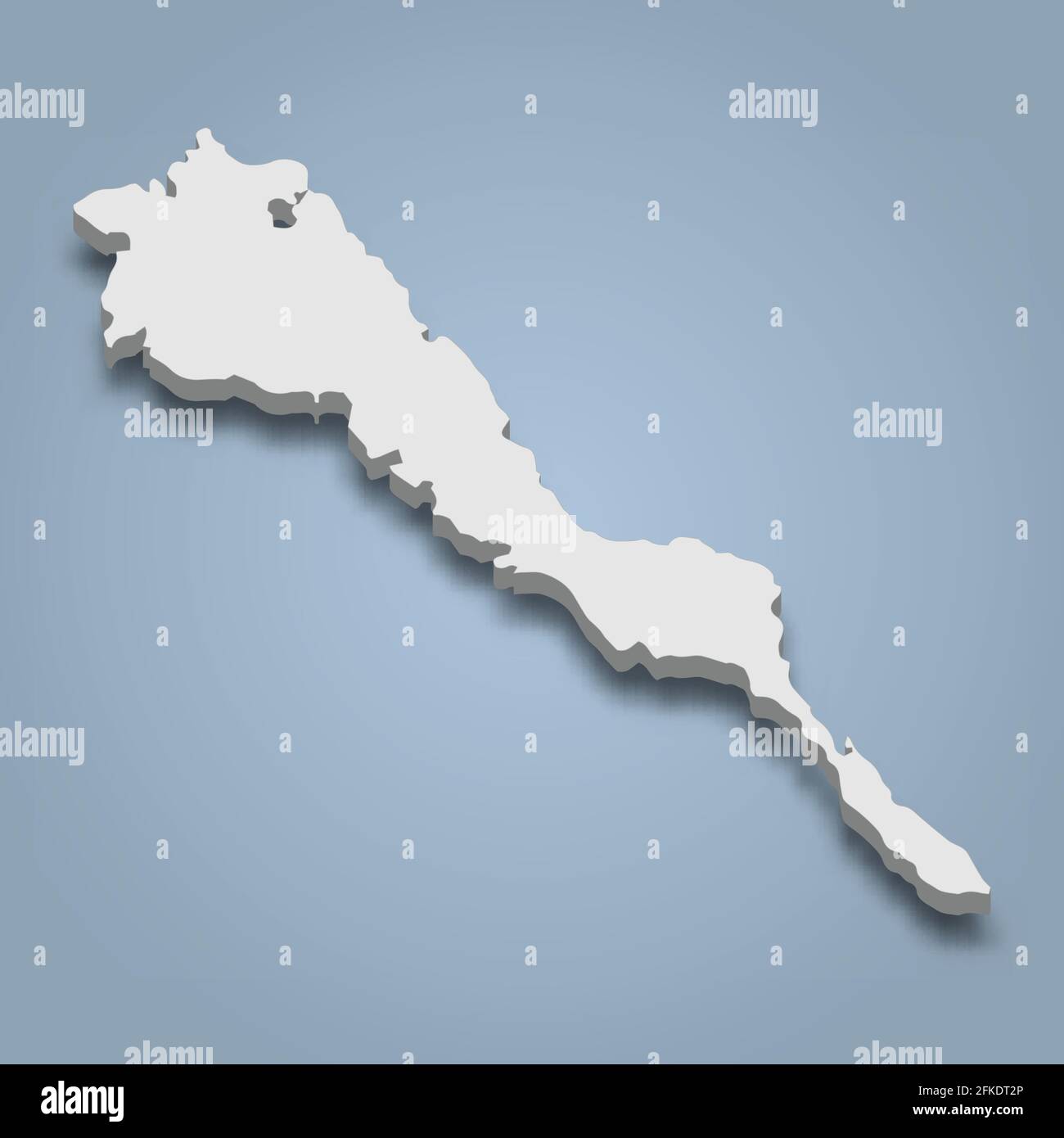 3d isometric map of Burias is an island in Philippines, isolated vector ...