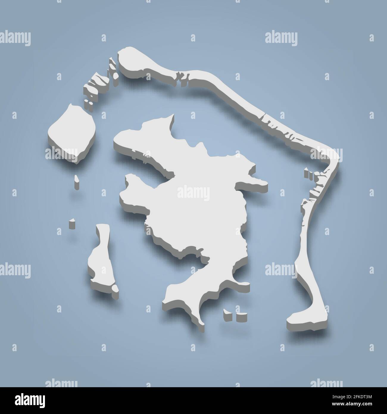 3d isometric map of Bora Bora is an island in French Polynesia ...