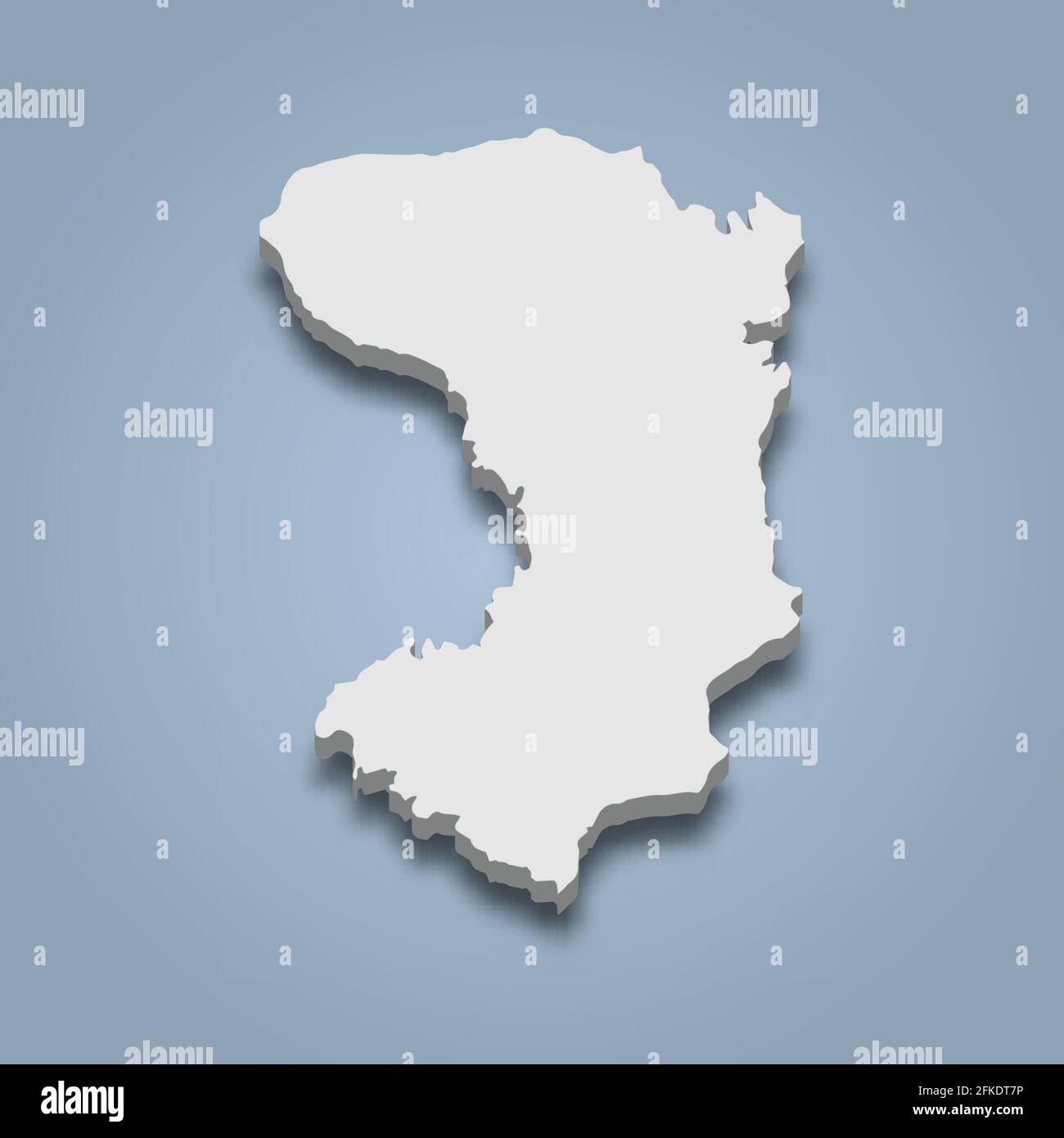 3d isometric map of Chios is an island in Greece, isolated vector ...