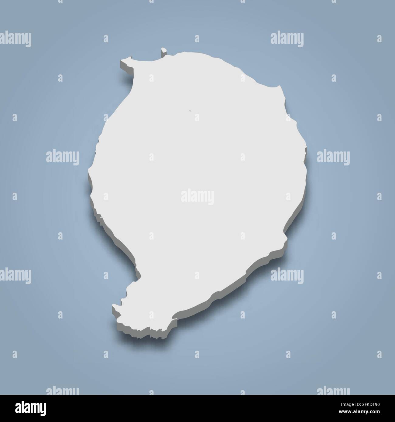 3d isometric map of Corvo is an island in Azores islands, isolaated ...