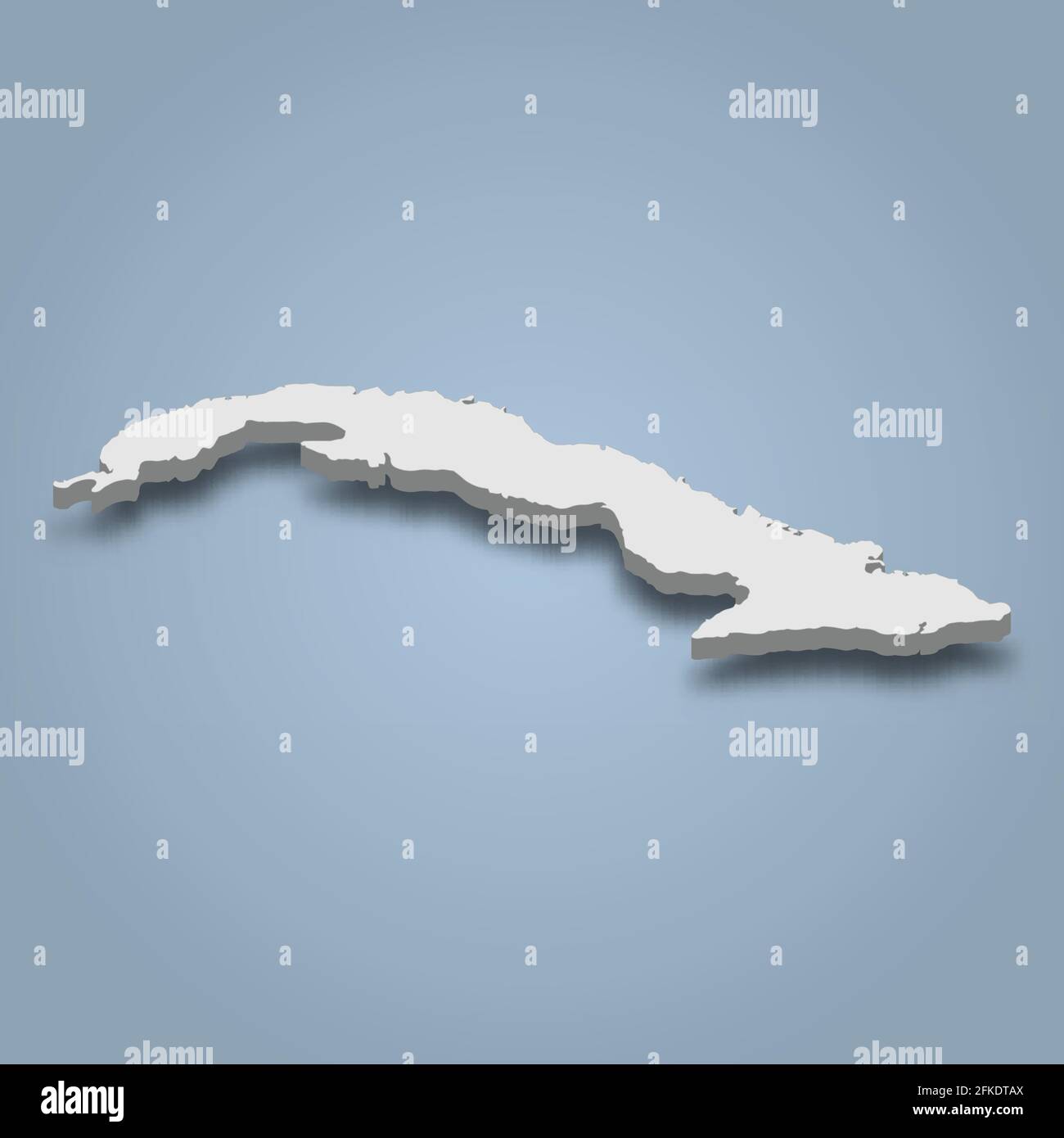 3d isometric map of Cuba is an island in Caribbean, isolated vector illustration Stock Vector ...