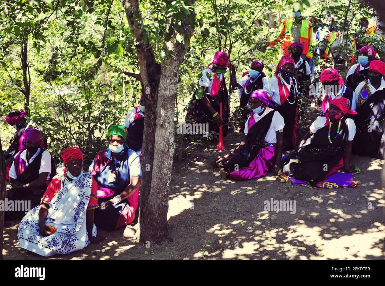 Salt harvesters working at the ancient Baleni Salt Works in Limpopo ...
