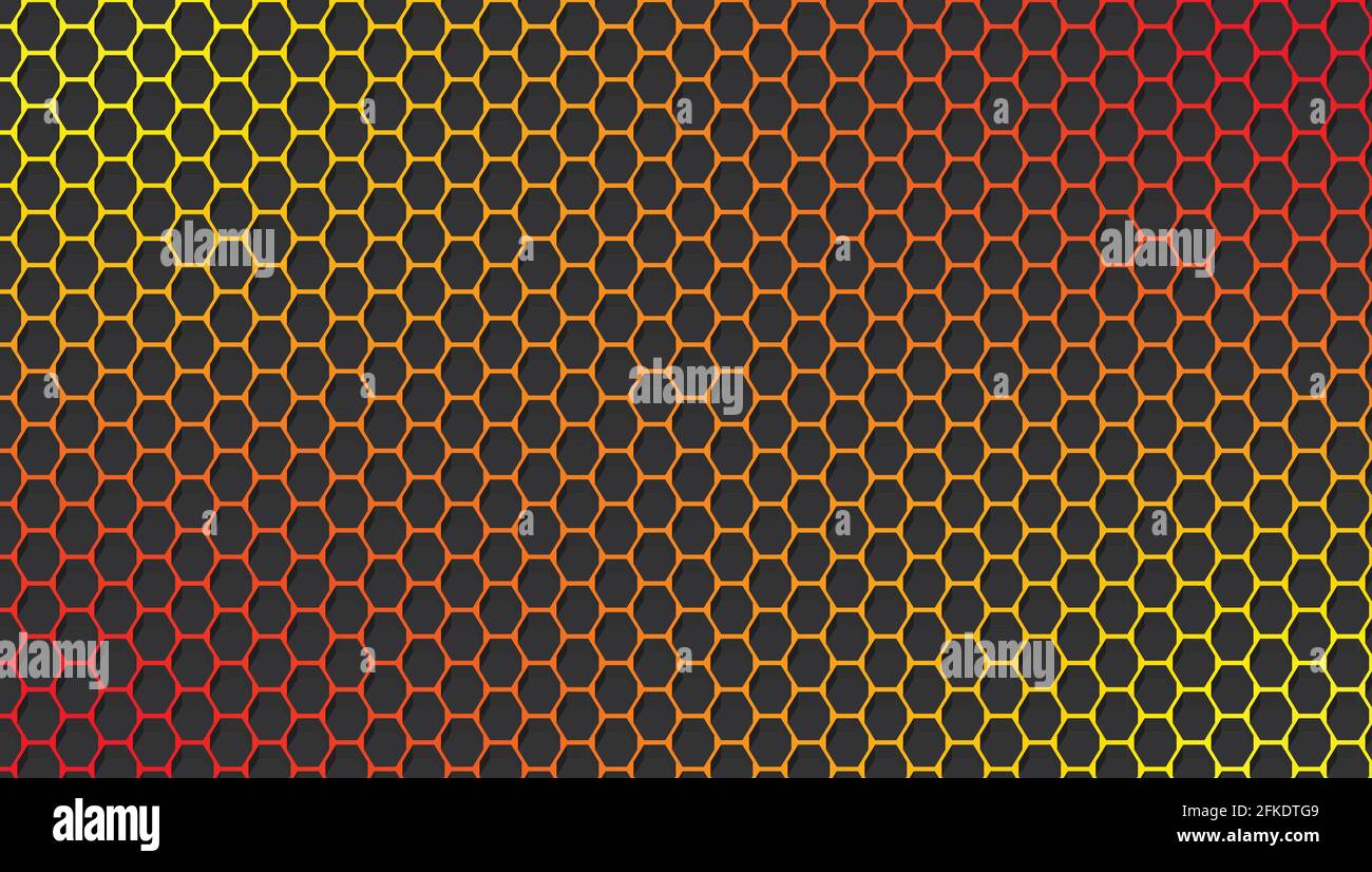 red and yellow backdrop and 3D hexagon vector design Stock Vector Image ...