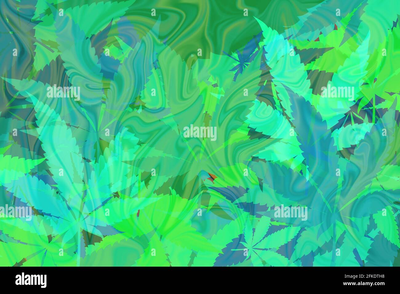 An abstract psychedelic cannabis leaf pattern background image Stock ...