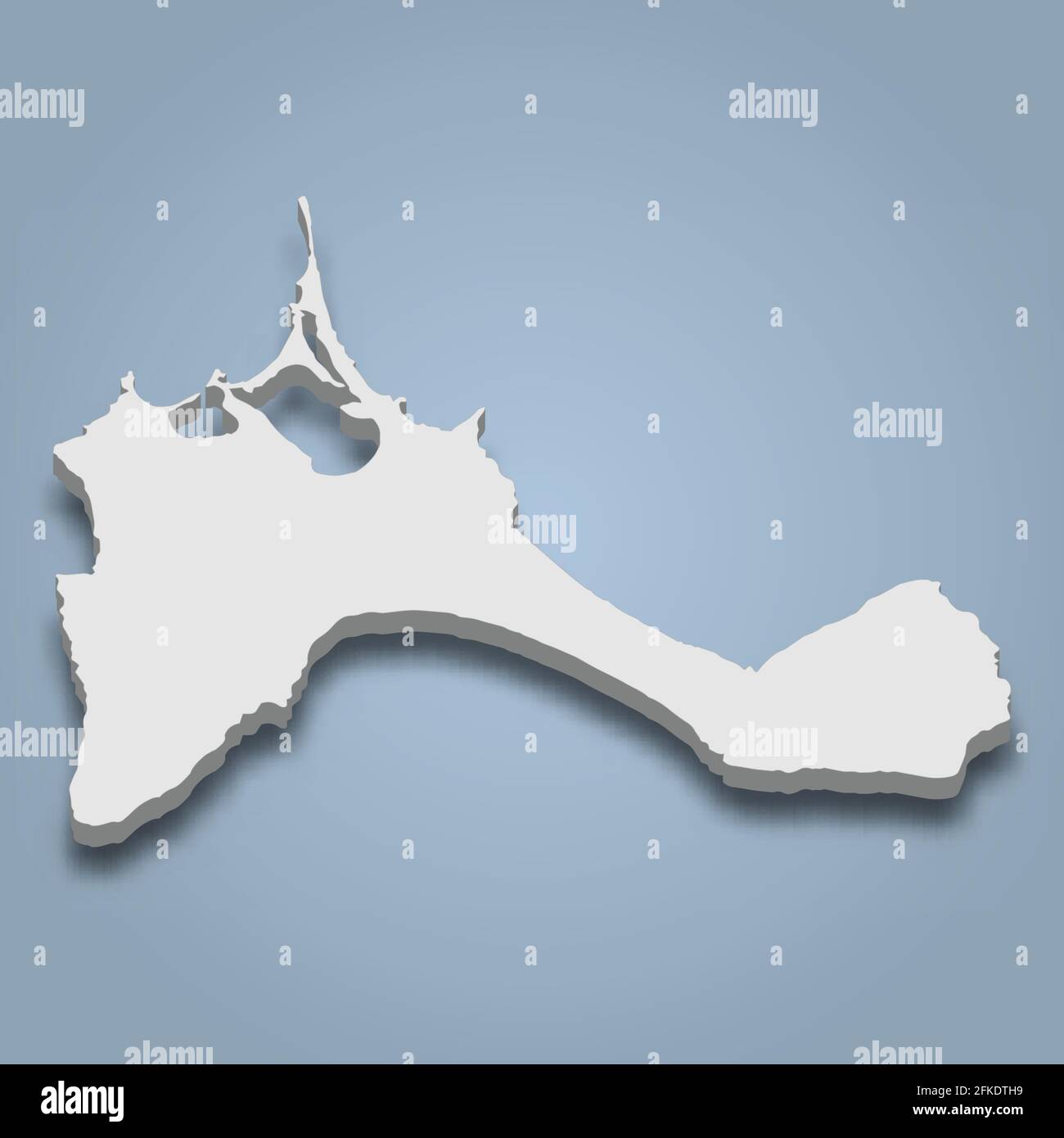 3d isometric map of Formentera is an island in Balearic Islands ...