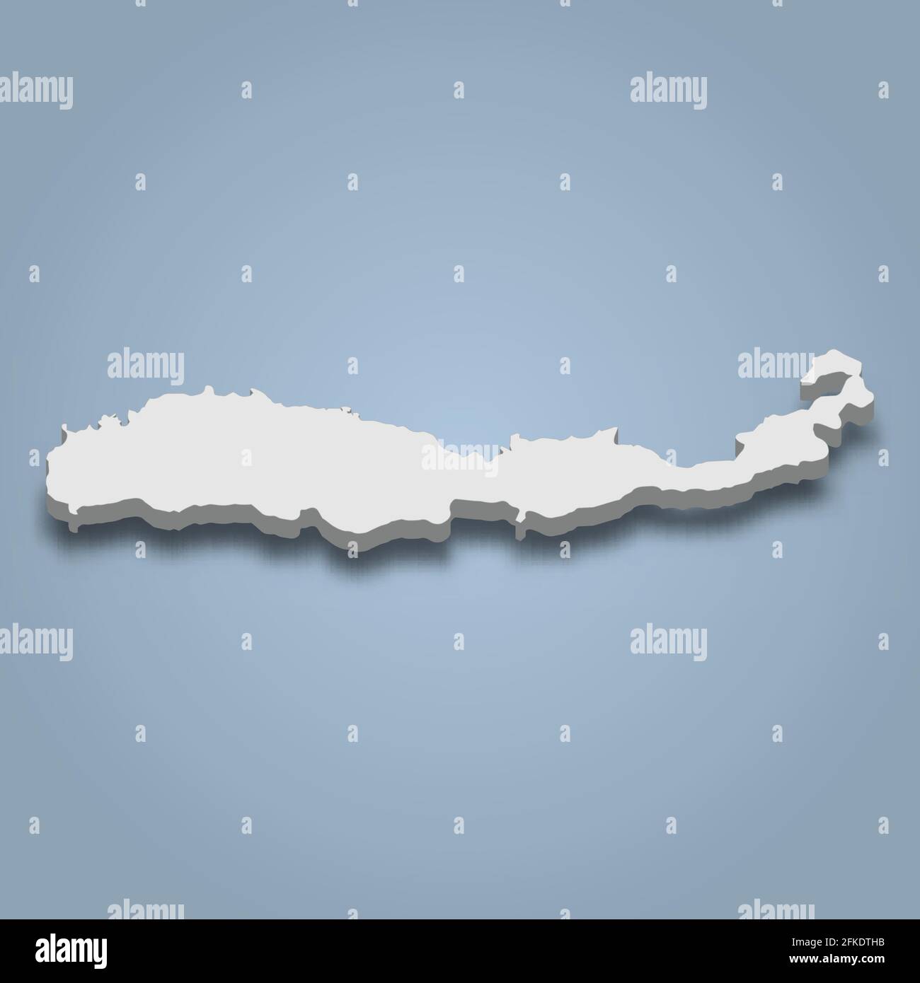 3d isometric map of Flores is an island in Indonesia, isolated vector ...