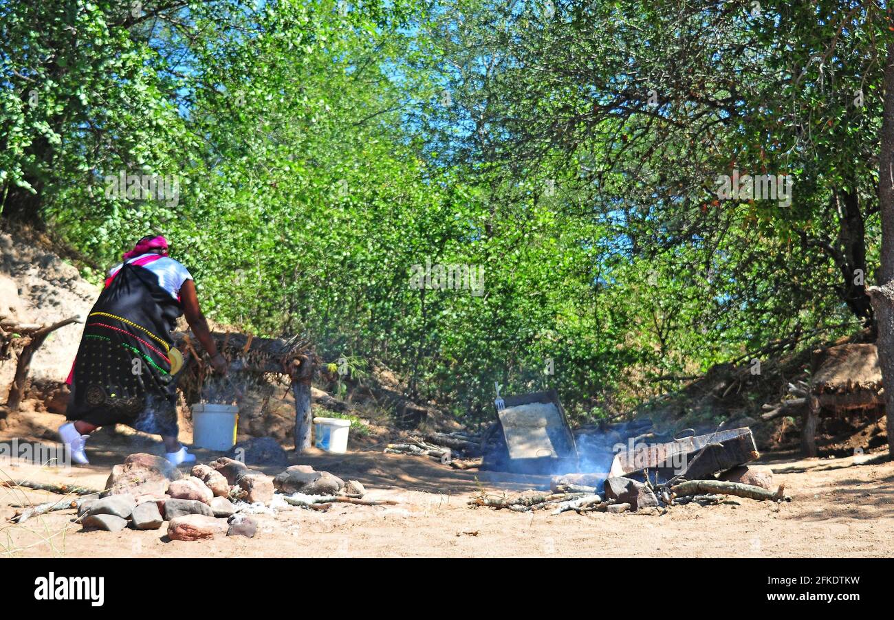 Salt harvesters working at the ancient Baleni Salt Works in Limpopo ...