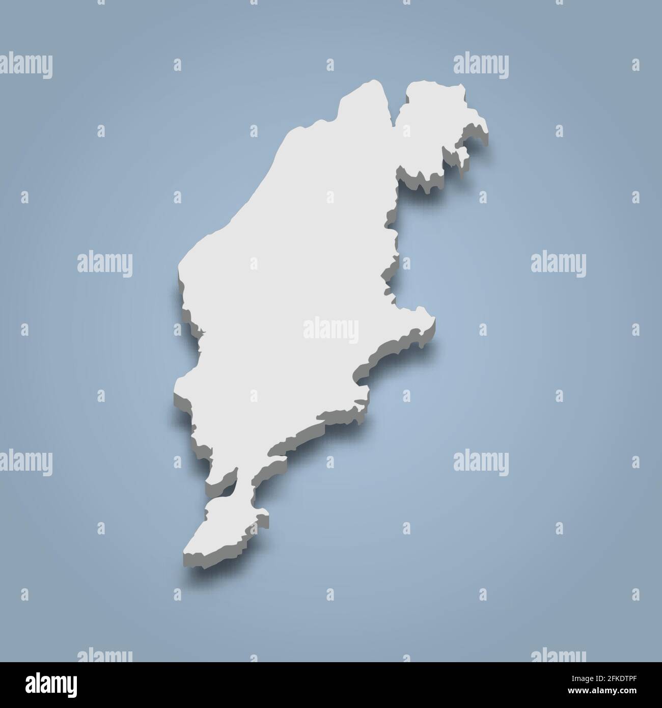 3d isometric map of Gotland is an island in Sweden, isolated vector illustration Stock Vector ...