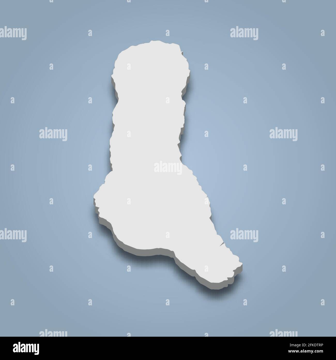 3d isometric map of Grande Comore is an island in Comoros, isolated ...