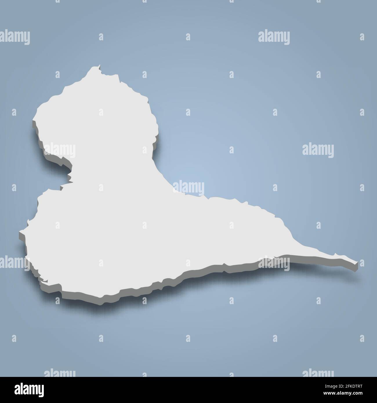 3d isometric map of Grande-Terre is an island in Guadeloupe, isolated ...
