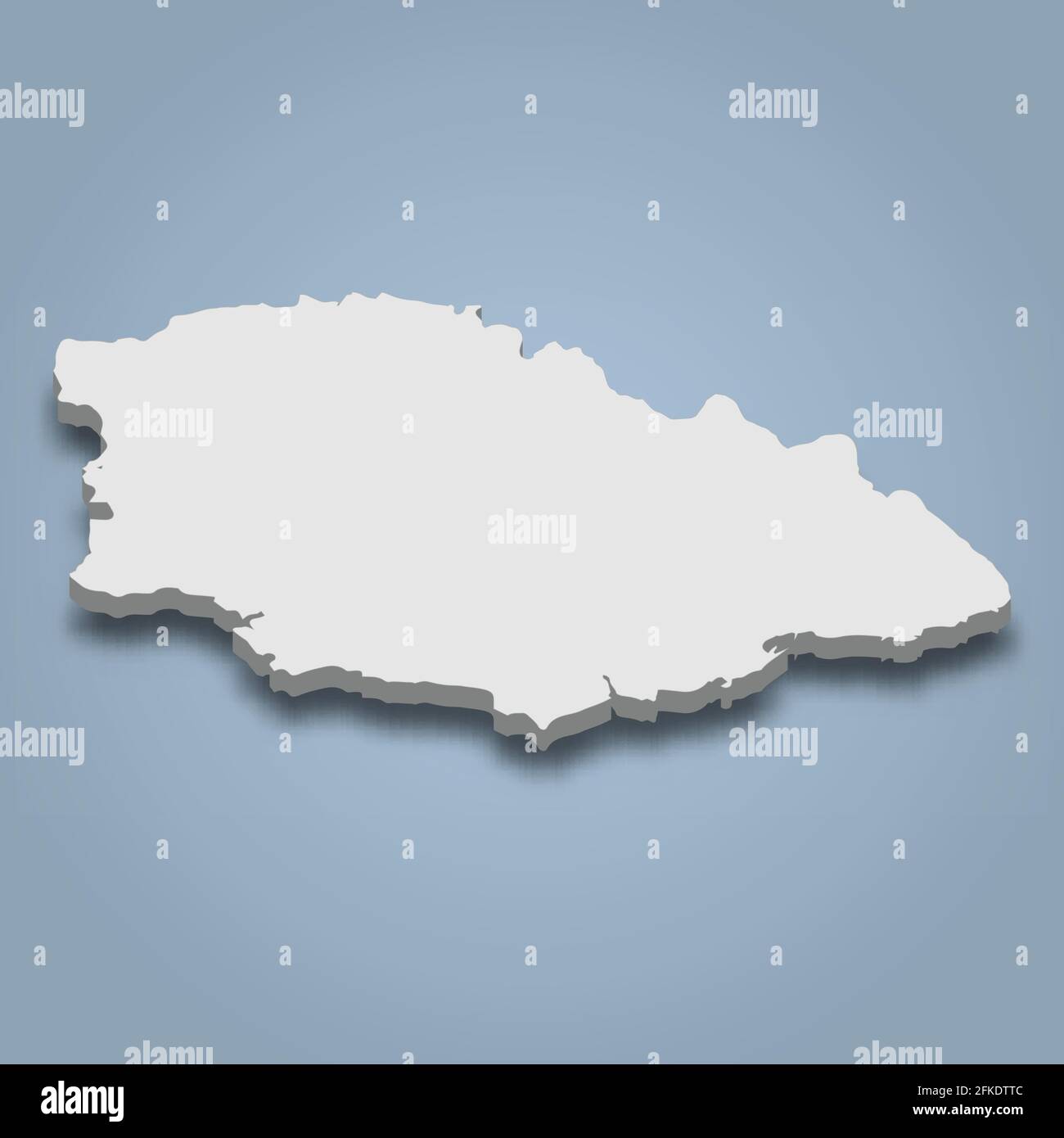 3d isometric map of Gozo is an island in Maltese archipelago, isolated ...