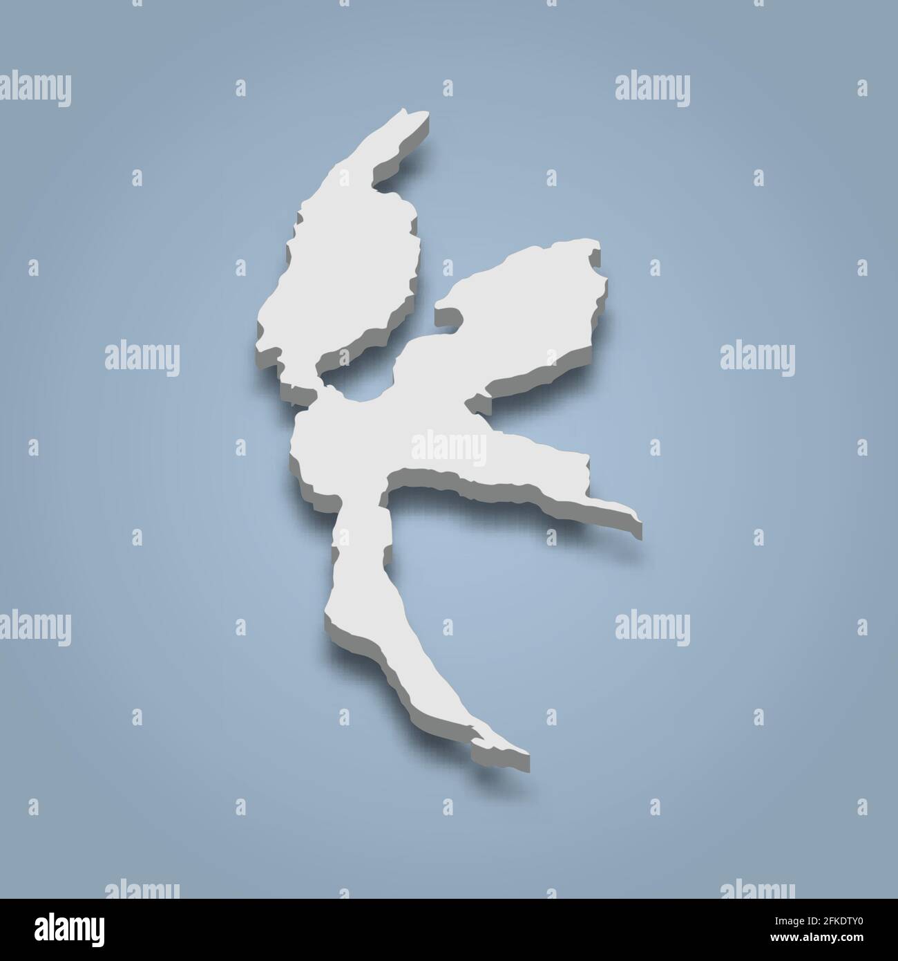 3d isometric map of Halmahera is an island in Indonesia, isolated ...