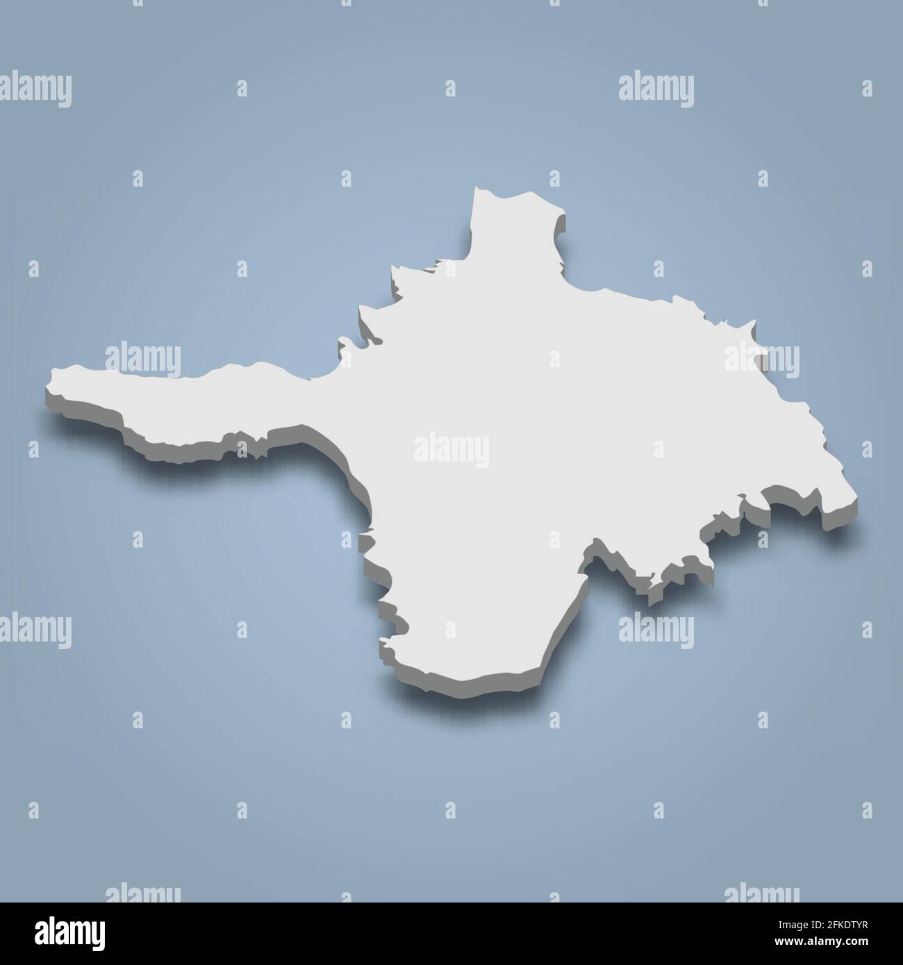 3d isometric map of Hiiumaa is an island in Estonia, isolated vector ...