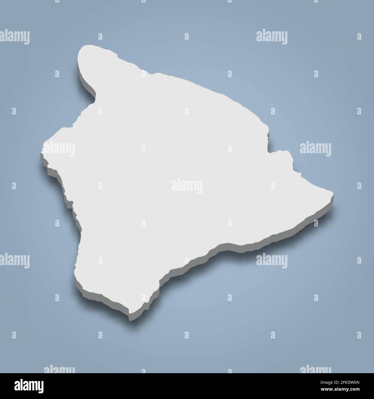 3d isometric map of Hawaii is an island in Hawaiian Islands, isolaated ...