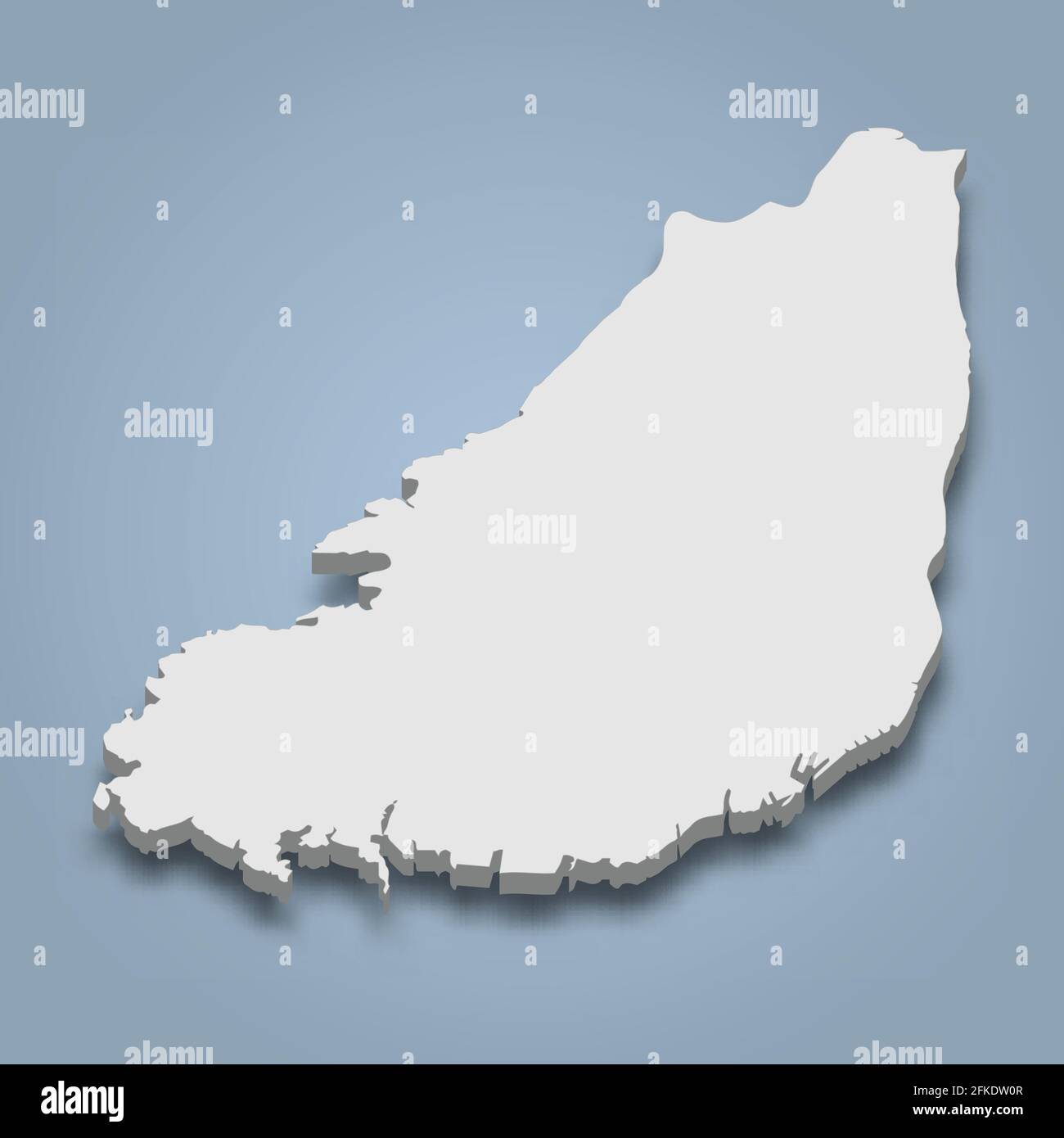 3d isometric map of Hisingen is an island in Sweden, isolated vector ...